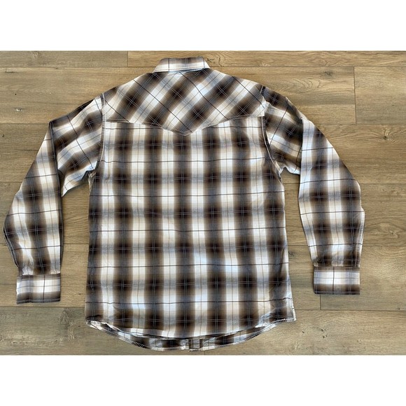 Rafter C | Shirts | Rafter C Cowboy Mens S Pearl Snap Beige Plaid Long ...